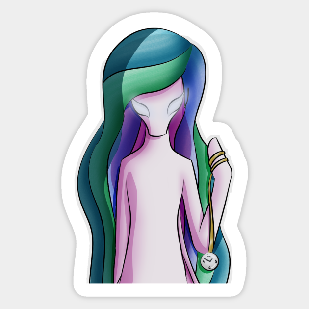 Princess Celestia Fanart Half Body Fanart Sticker Teepublic